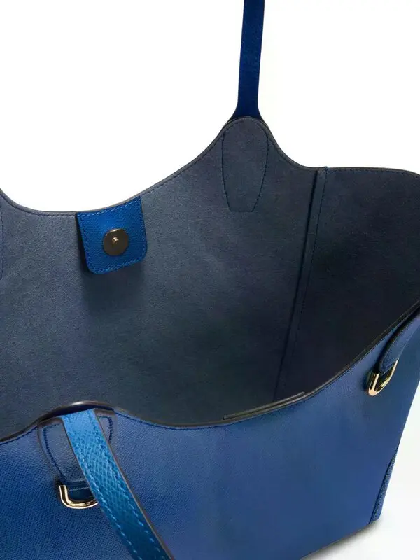 Furla Leather Flap Tote Bag - Blue