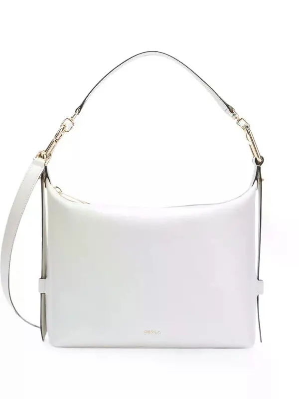 Furla Tonie Textured Leather Shoulder Bag - White