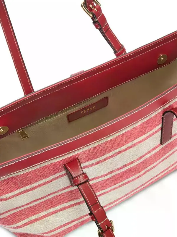 Furla Striped Tote Bag - Red