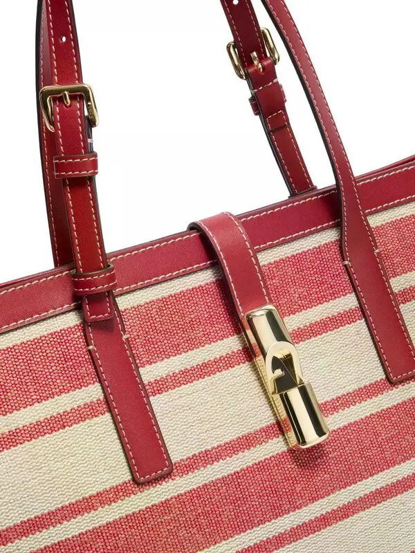 Furla Striped Tote Bag - Red