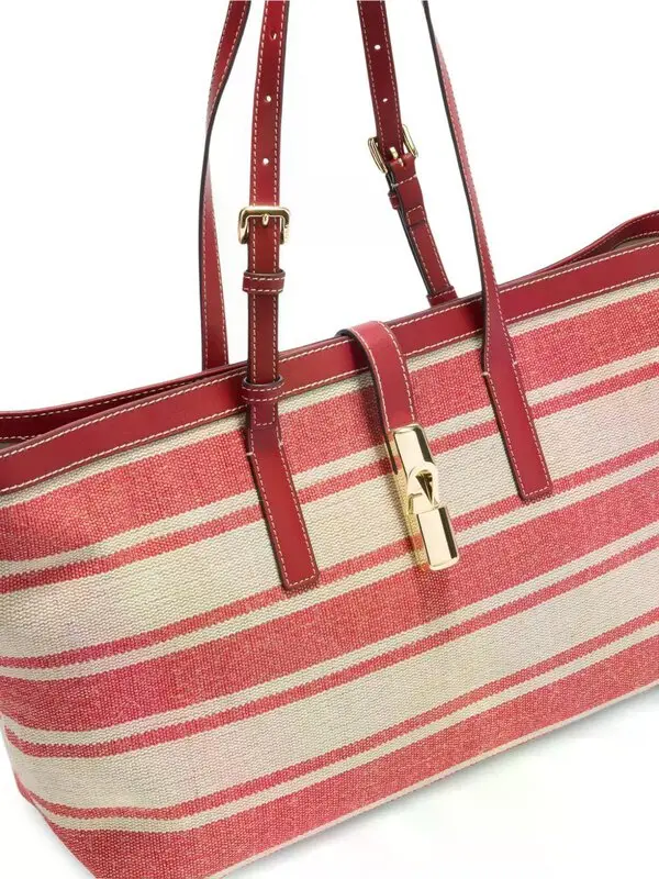 Furla Striped Tote Bag - Red