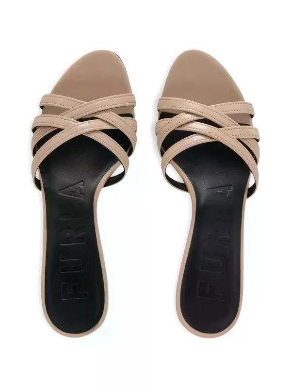 Furla Crossover-strap Leather Sandals - Neutrals