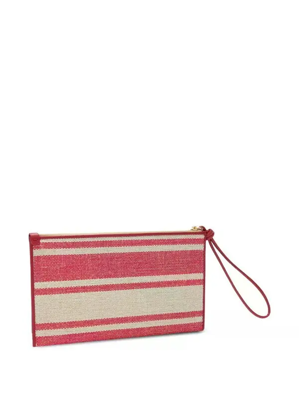 Furla Striped Wristlet Clutch Bag - Red