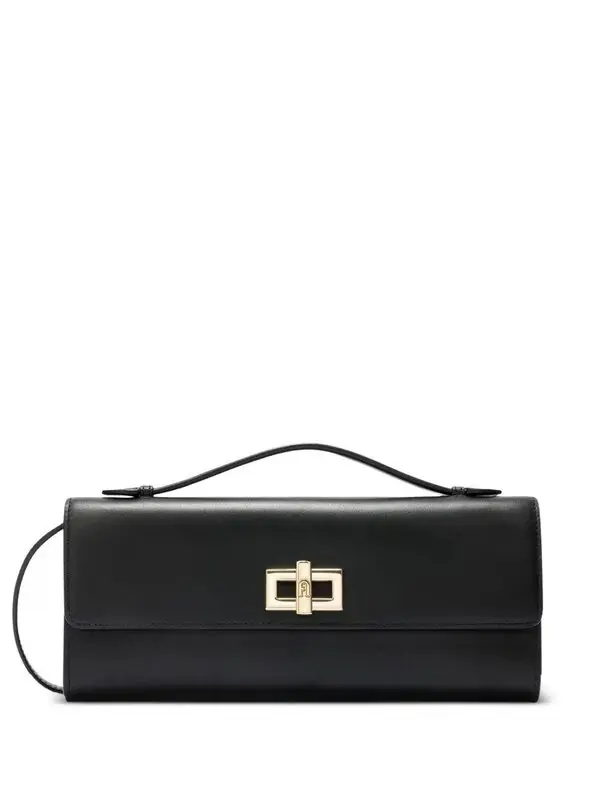 Furla Clara Leather Clutch Bag - Black