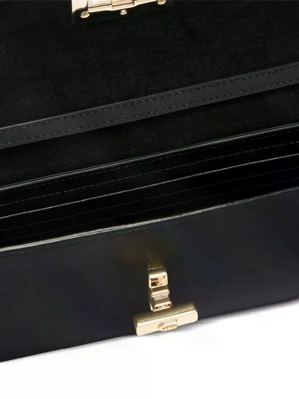 Furla Clara Leather Clutch Bag - Black