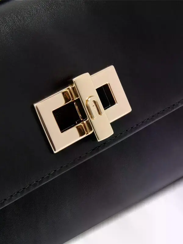 Furla Clara Leather Clutch Bag - Black