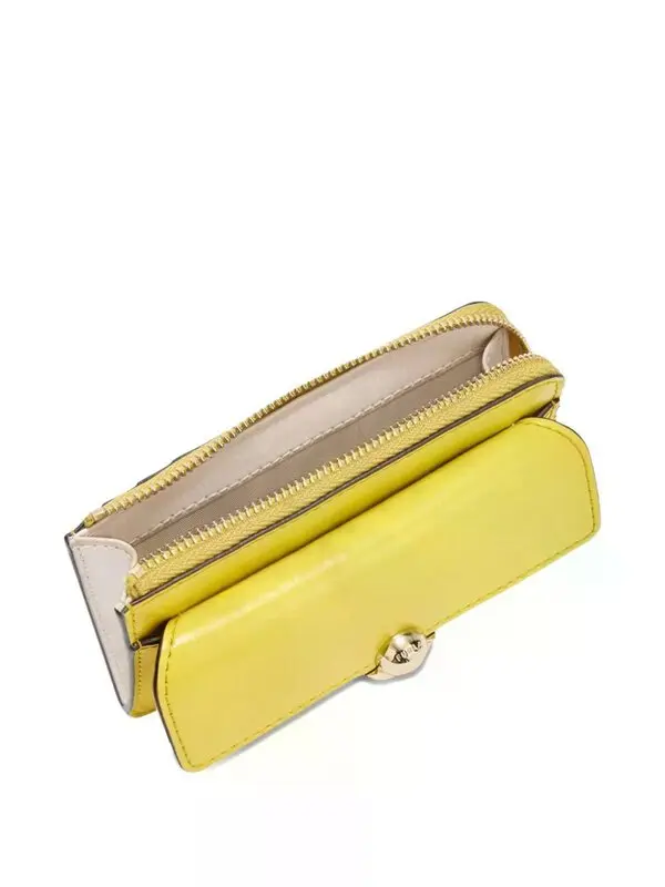 Furla Sfera Calf Leather Card Case - Yellow