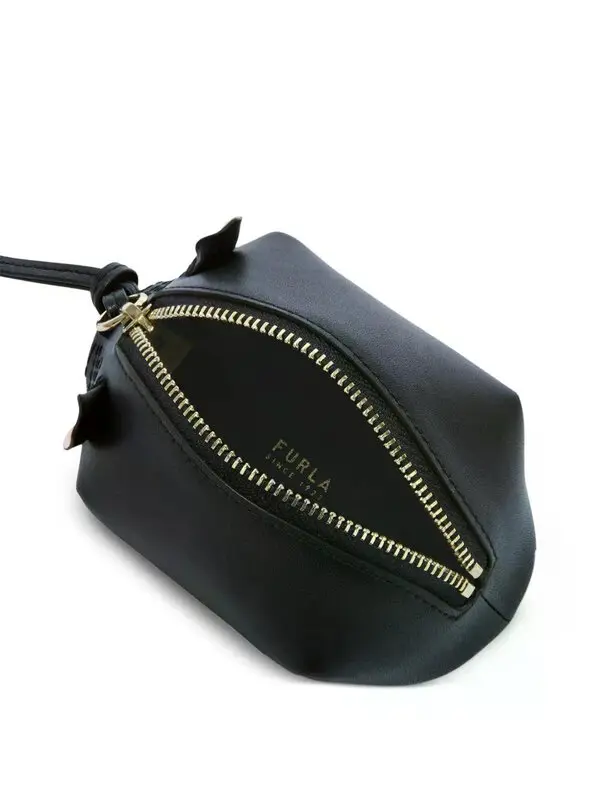 Furla Allegra Animal Leather Coin Case - Black