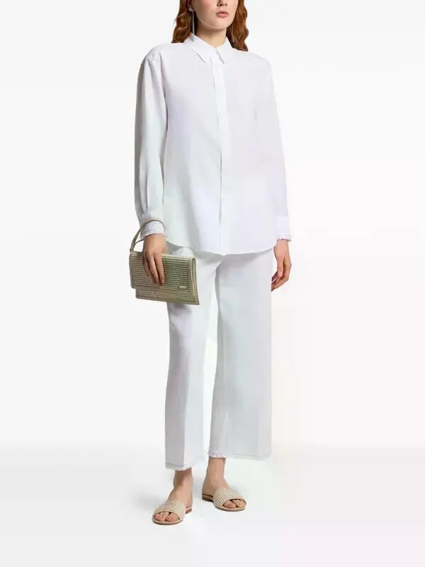 Peserico Fringed Trim Shirt - White