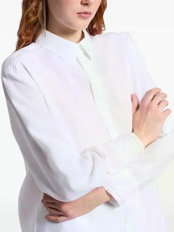 Peserico Fringed Trim Shirt - White