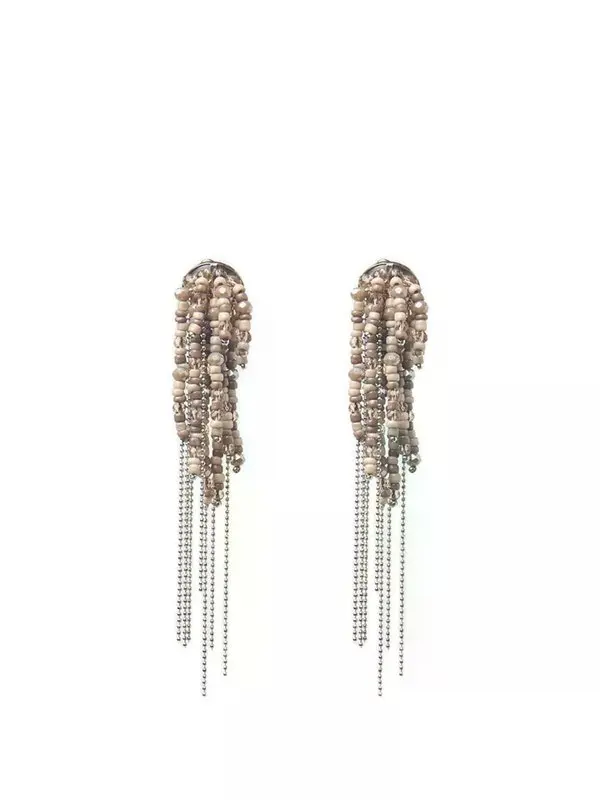 Peserico Beaded Drop Earrings - Silver
