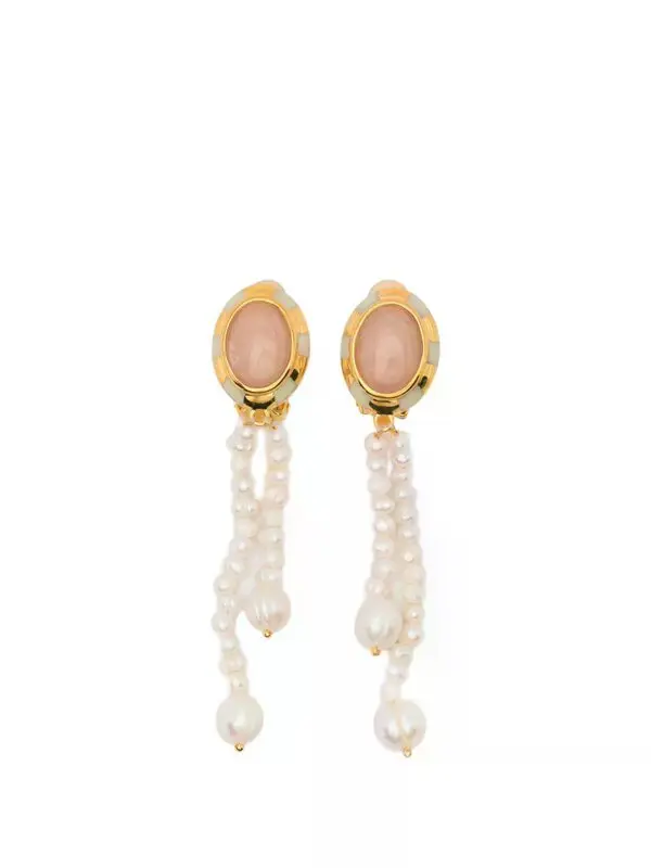AURÉLIE BIDERMANN Mirasol Pearl Clip-on Earrings - Gold
