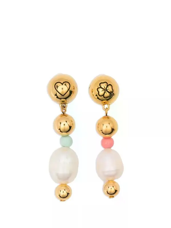AURÉLIE BIDERMANN Dysie Smiley Pearl Earrings - Gold