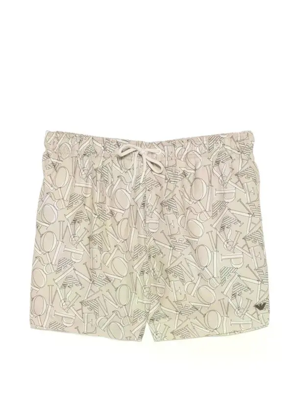 Emporio Armani Drawstring Swim Shorts - Neutrals