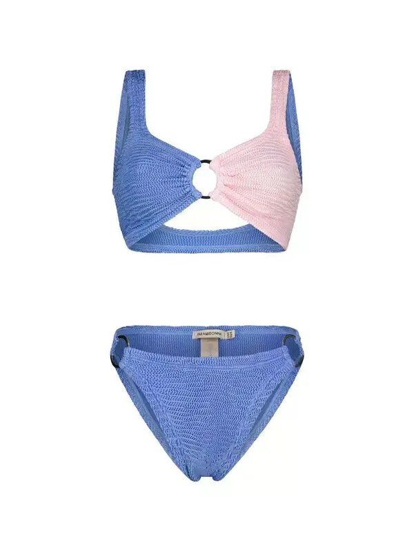 PARAMIDONNA Ring-detail Two-tone Bikini - Blue