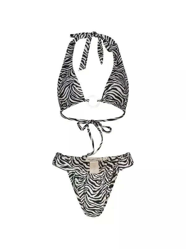 PARAMIDONNA Mirla Zebra-print Bikini - White