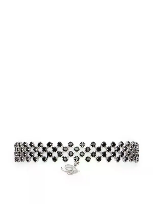 Blumarine Strass Chain Choker - Silver