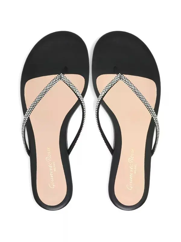 GIANVITO ROSSI Embellished Thong Sandals - Black