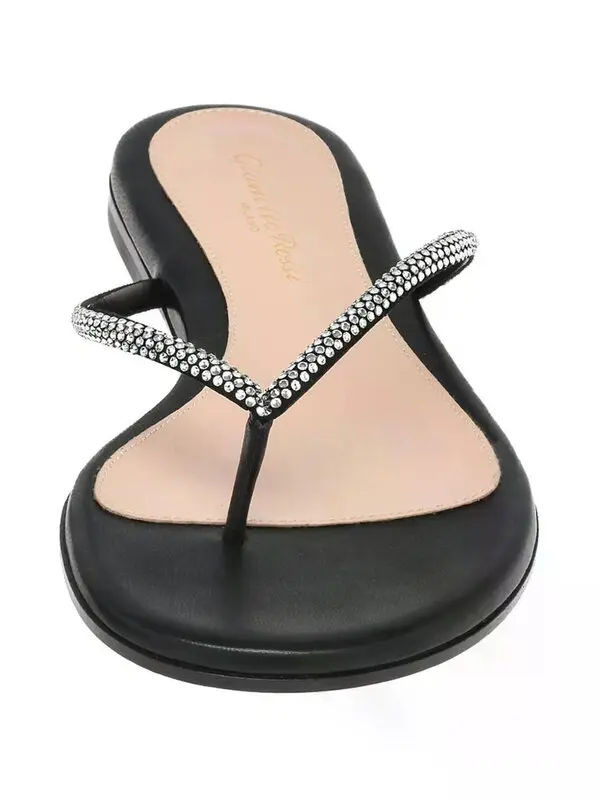 GIANVITO ROSSI Embellished Thong Sandals - Black