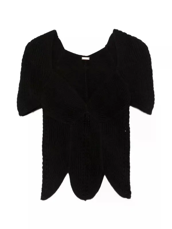 Cult Gaia Eliza Puff-sleeve Top - Black