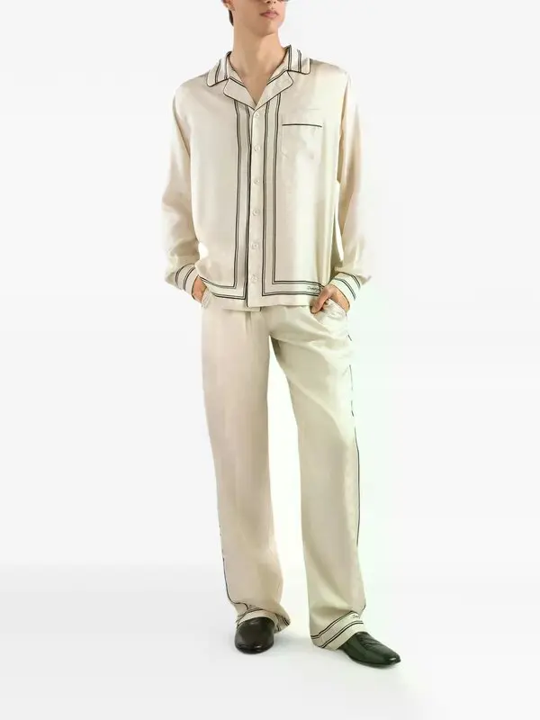 Dolce & Gabbana Stripe-trim Logo-patterned Shirt