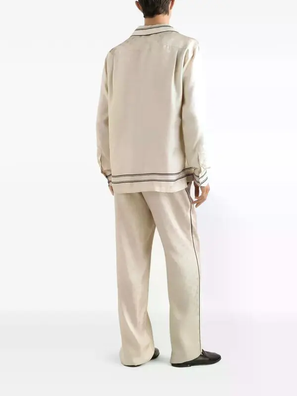 Dolce & Gabbana Stripe-trim Logo-patterned Shirt