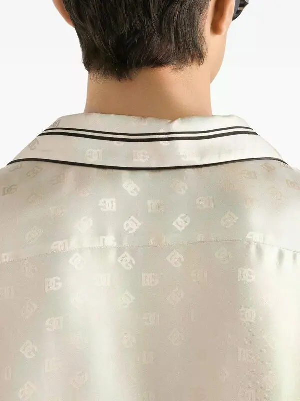 Dolce & Gabbana Stripe-trim Logo-patterned Shirt