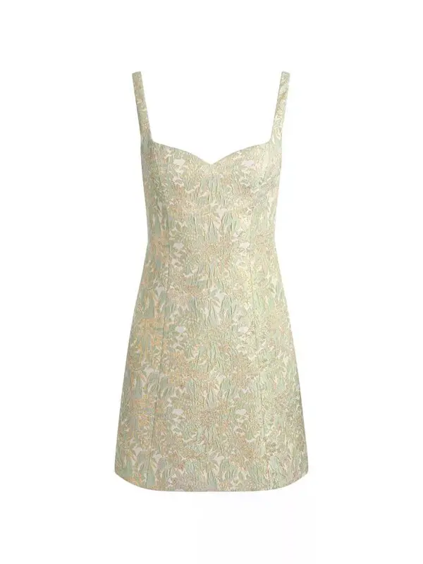 Alice + Olivia Eve Sweetheart Floral Mini Dress - Green