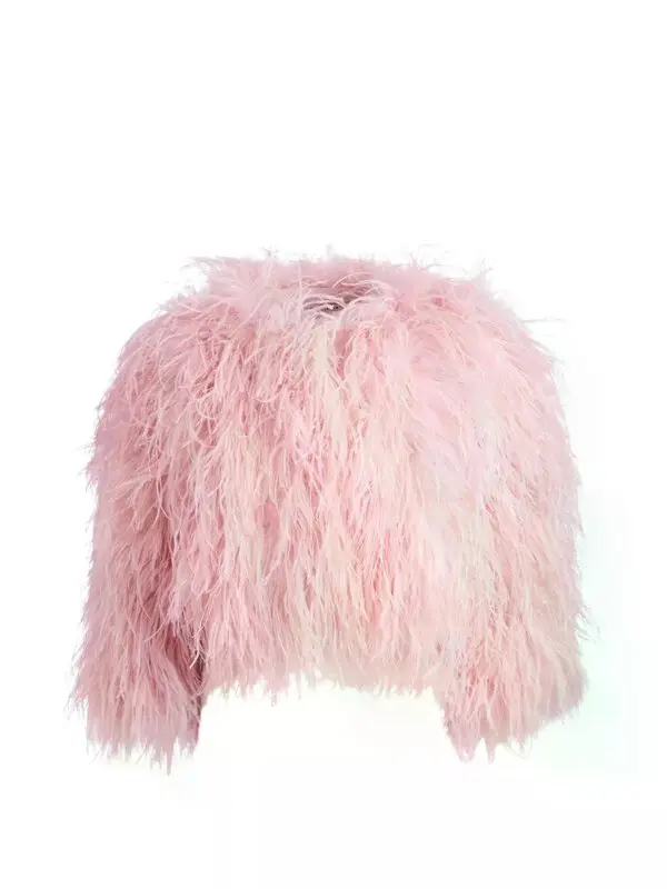 Alice + Olivia Kidman Feathered Jacket - Pink