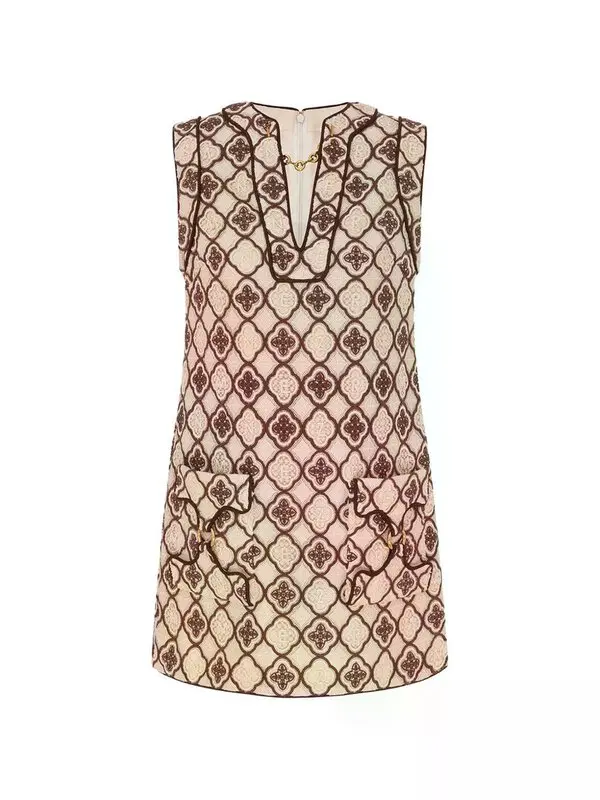 Zimmermann Luna Guipure Mini Shift Dress - Neutrals