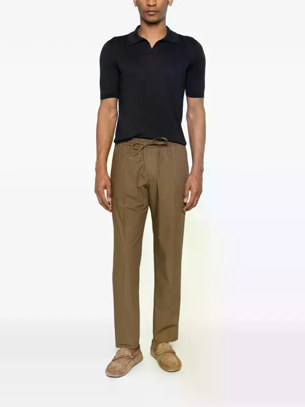 BRIGLIA 1949 Drawstring-waist Pleated Trousers - Brown