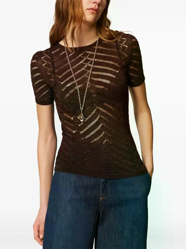 TWINSET Chevron Knitted T-shirt