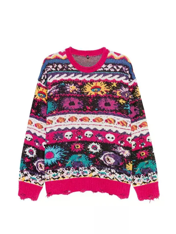R13 Floral Distressed Sweater