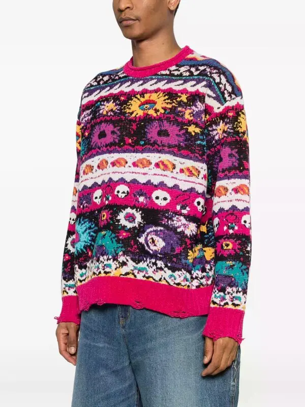 R13 Floral Distressed Sweater