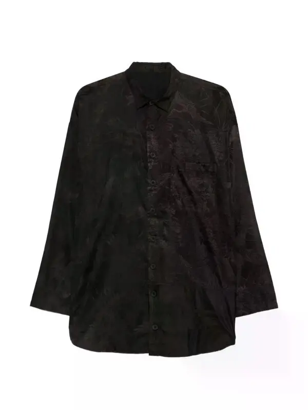 CHRISTIAN PEAU Floral-patterned Pocket Shirt - Black