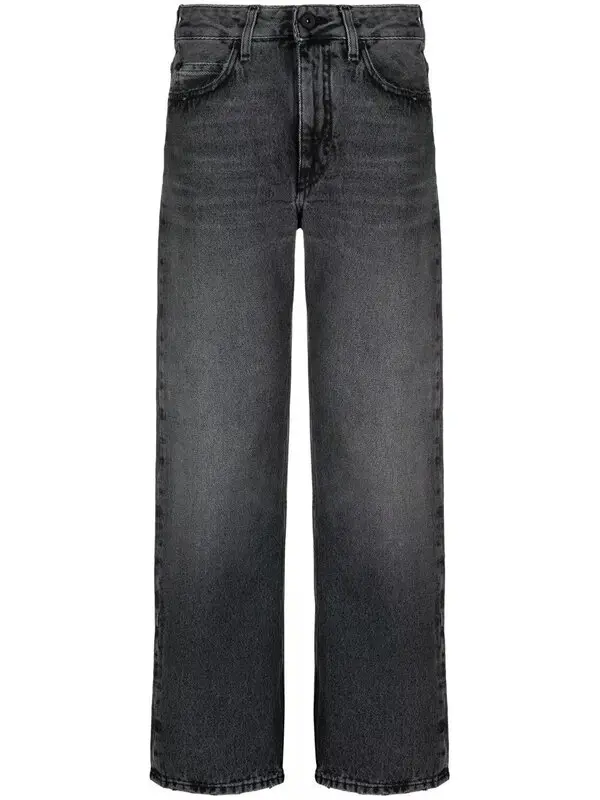 Off-White Straight-leg Jeans With Logo Patch