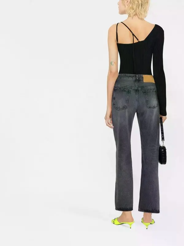 Off-White Straight-leg Jeans With Logo Patch