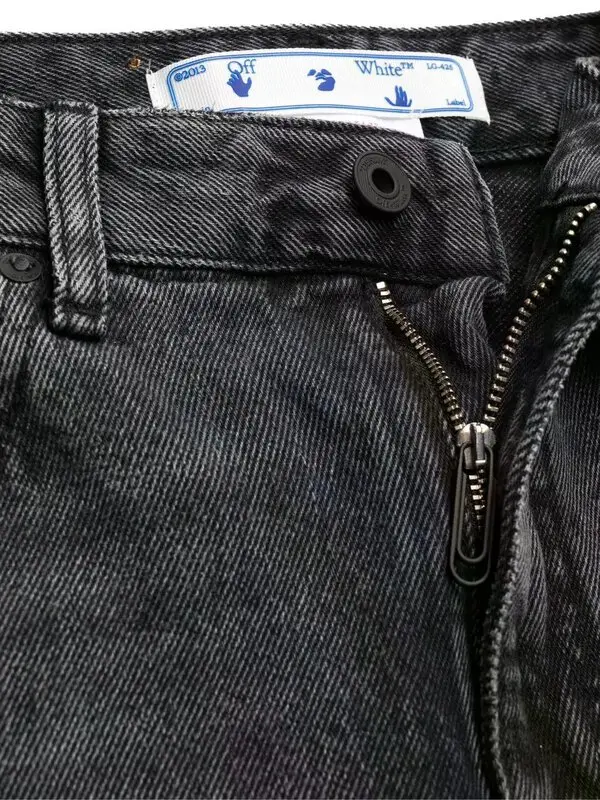 Off-White Straight-leg Jeans With Logo Patch