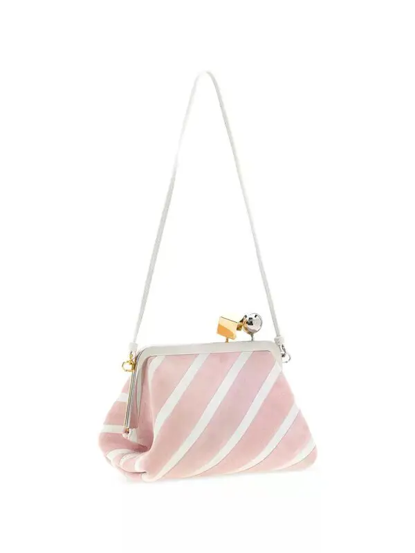 Jacquemus Berlingot Patchwork Striped Clutch - Pink