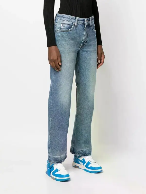 Off-White Straight-leg Jeans With Logo Patch
