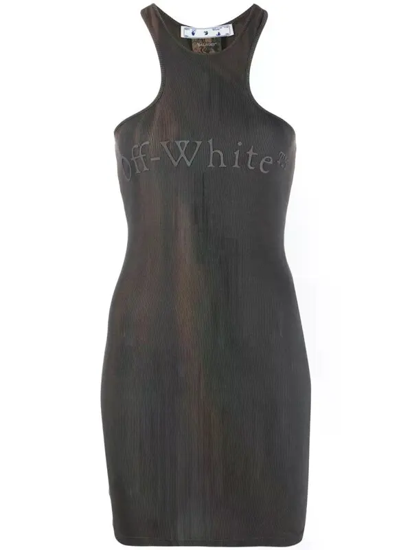 Off-White Logo-detail Tie-dye Sleeveless Minidress
