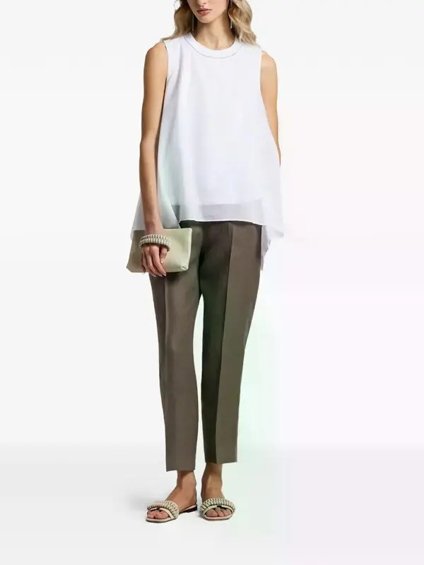 Peserico Asymmetric Embellished Top - White