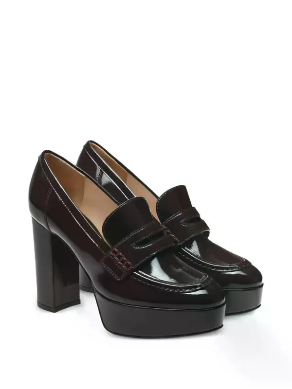 GIANVITO ROSSI Hadden Block Heel Pumps - Brown