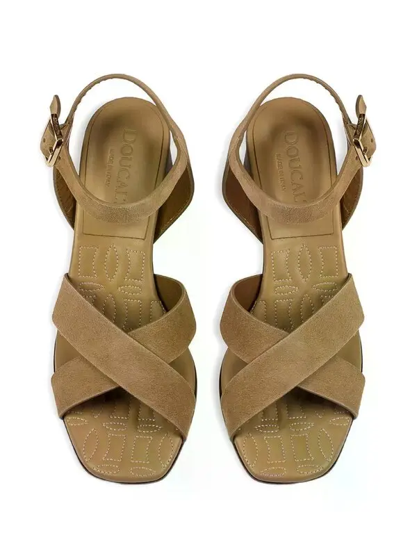 DOUCAL'S Suede Cross-strap Sandals - Neutrals