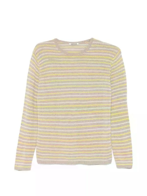 Auralee Striped Cashmere Sweater