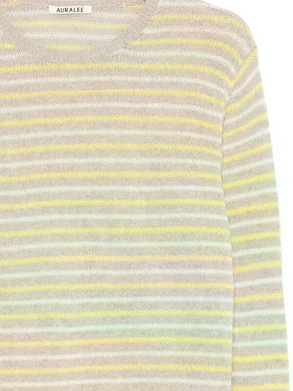 Auralee Striped Cashmere Sweater