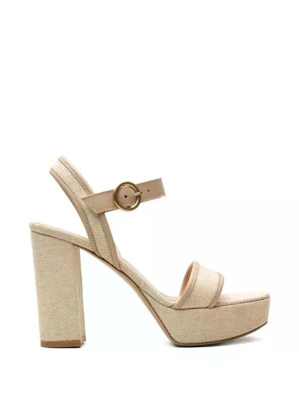 GIANVITO ROSSI Milos Platform Buckle Sandals - Neutrals