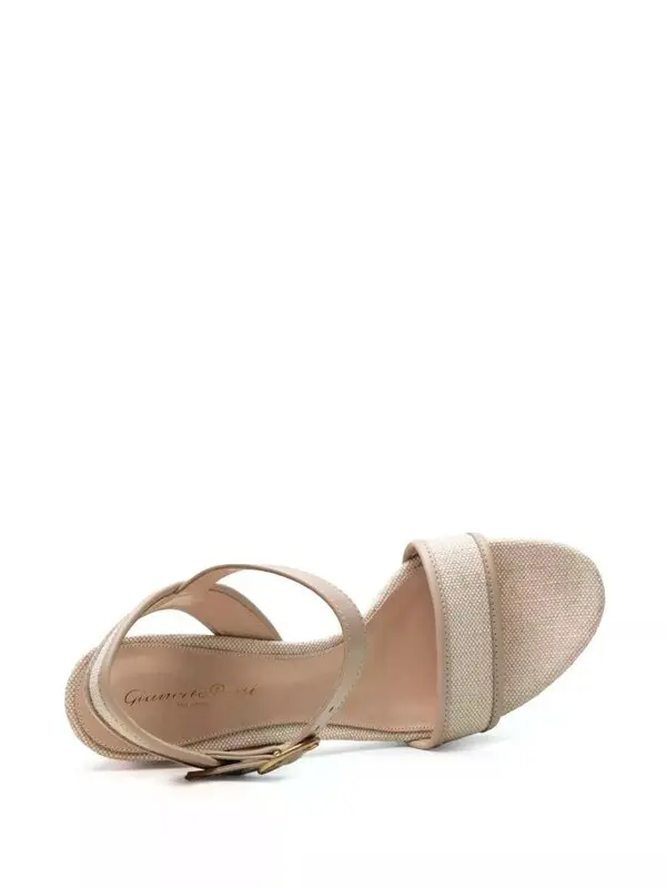 GIANVITO ROSSI Milos Platform Buckle Sandals - Neutrals