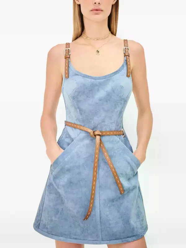 Alexis Kacen Belted Mini Dress - Blue