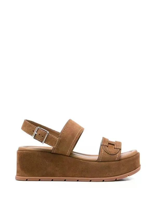 Hogan Buckle Strap Platform Sandals